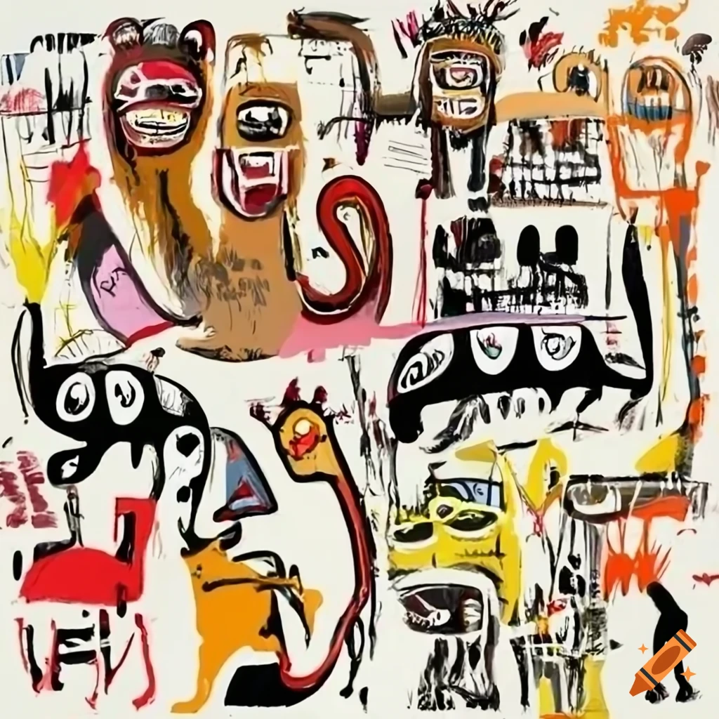 Jean-michel basquiat inspired animal illustration on Craiyon