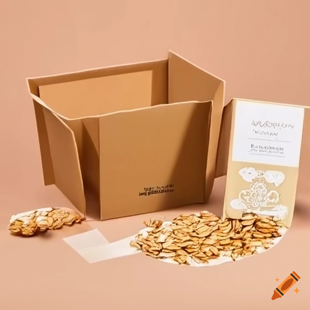 Luxurious oat cereal box with sweet and eco-friendly packaging on Craiyon
