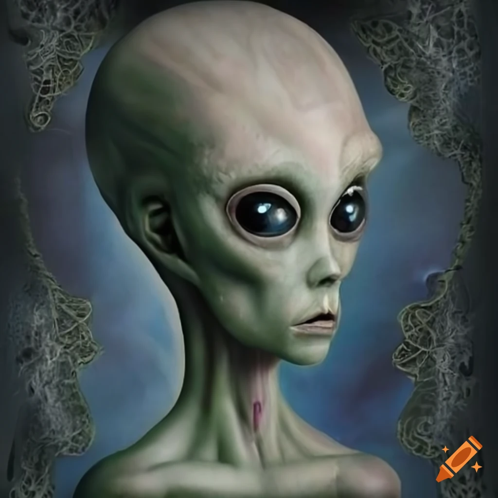 Surreal depiction of an alien creature on Craiyon