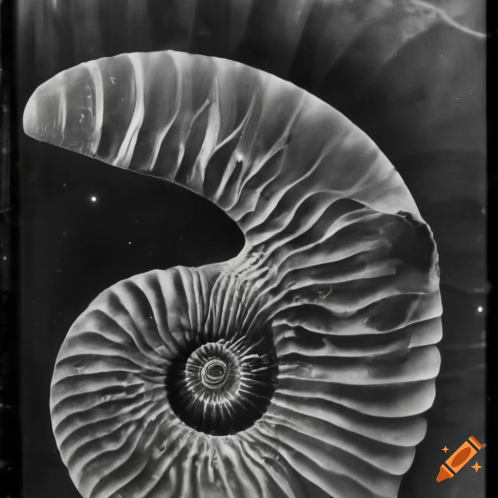 Man ray's solarization photograph of ammonoids on Craiyon