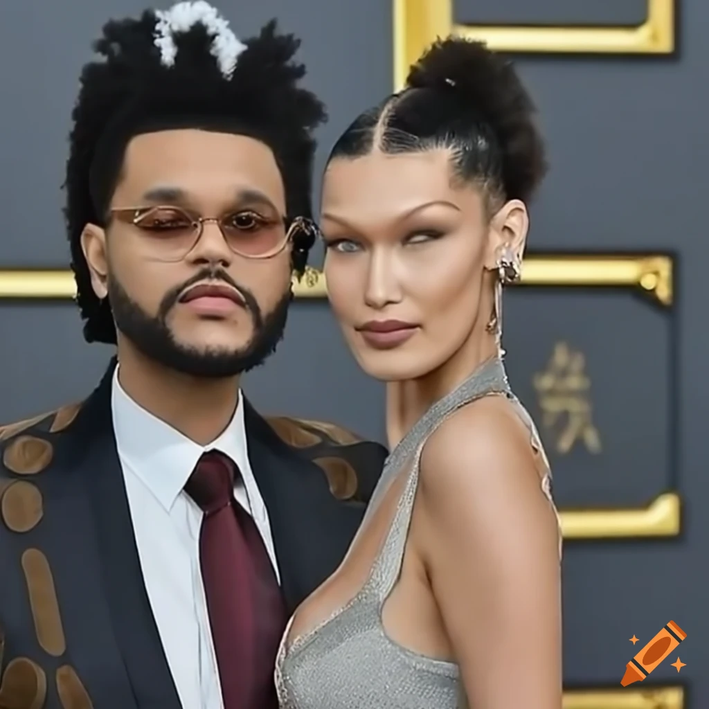 Image of the weeknd and bella hadid on Craiyon