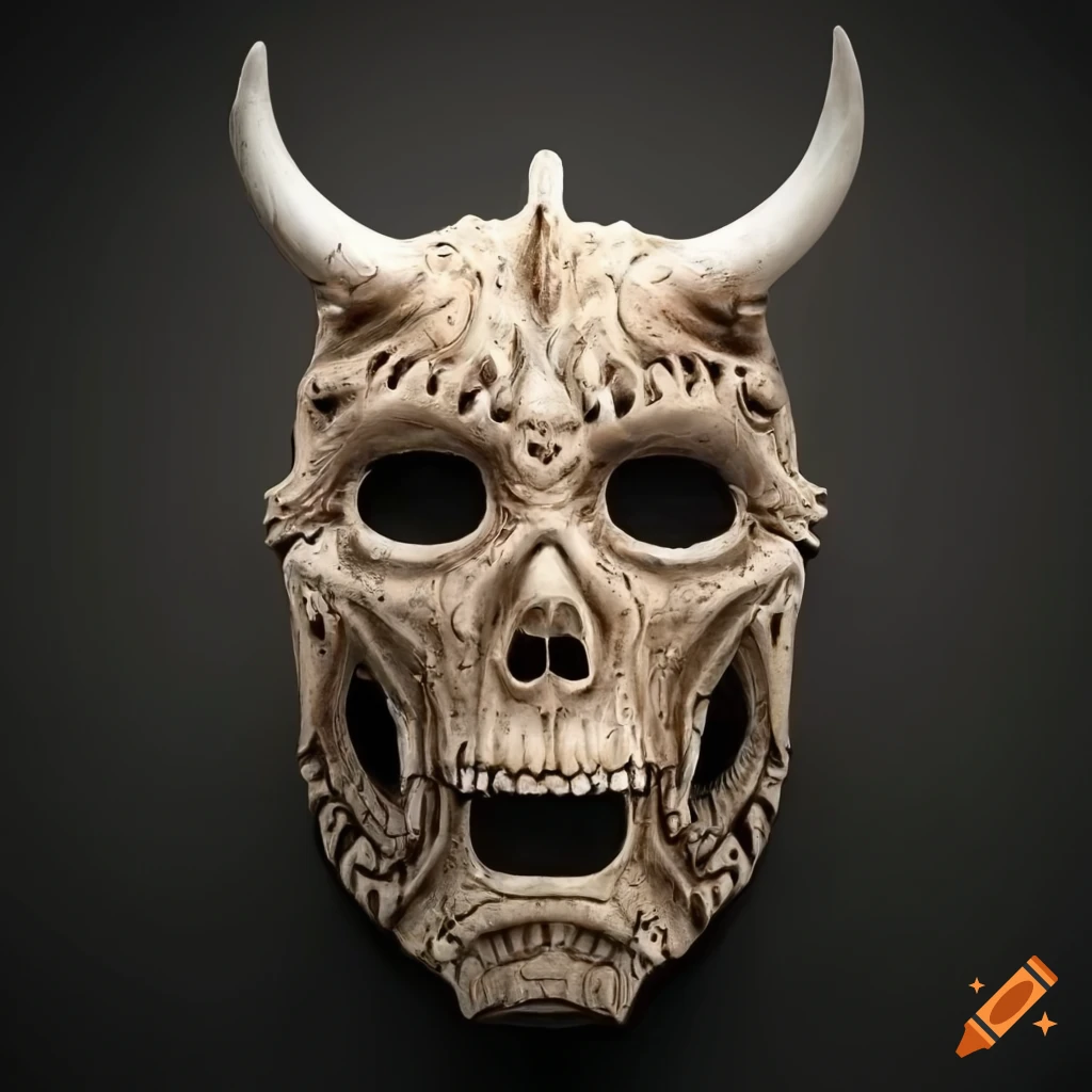 Wendigo skull front view on Craiyon