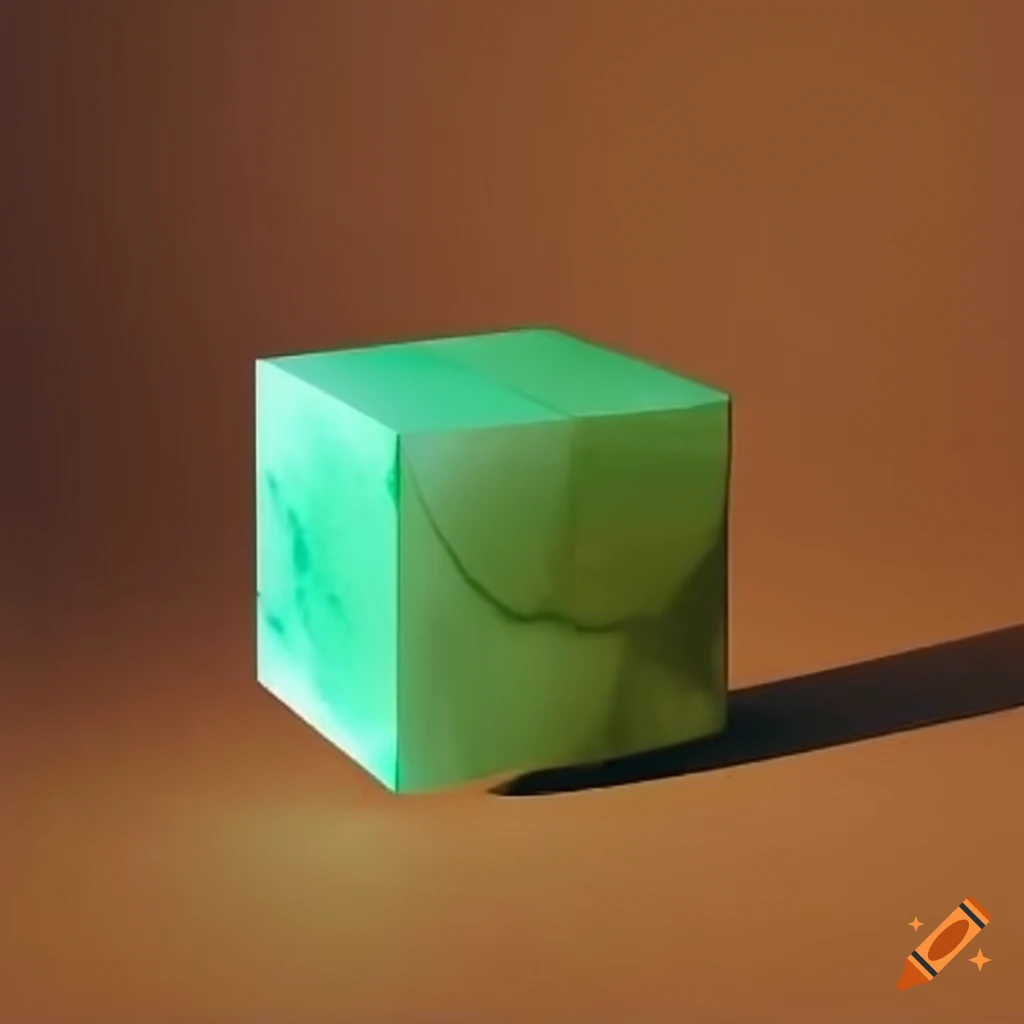 Golden desert with a large translucent cube on Craiyon