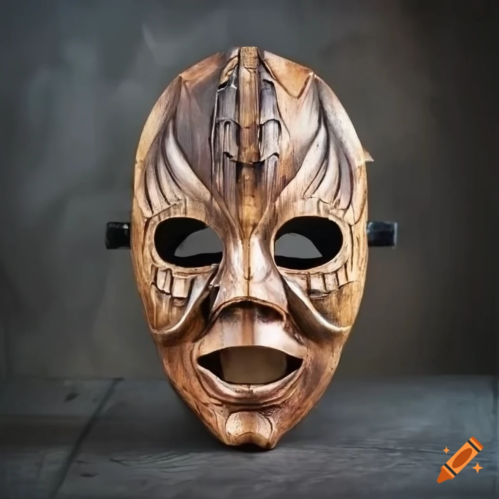 Wooden biomechanical phantom of the opera mask on Craiyon