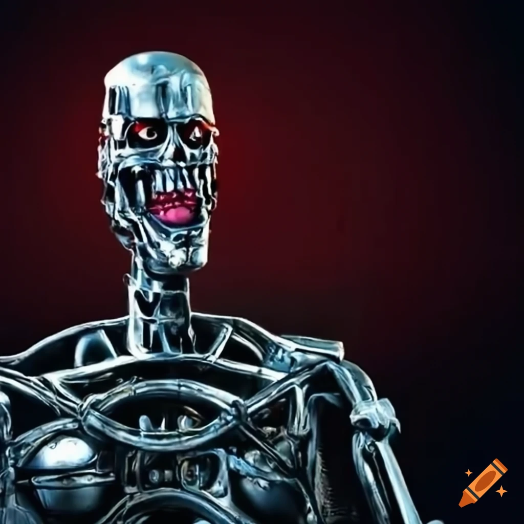 Image of a terminator-themed pirate muppet