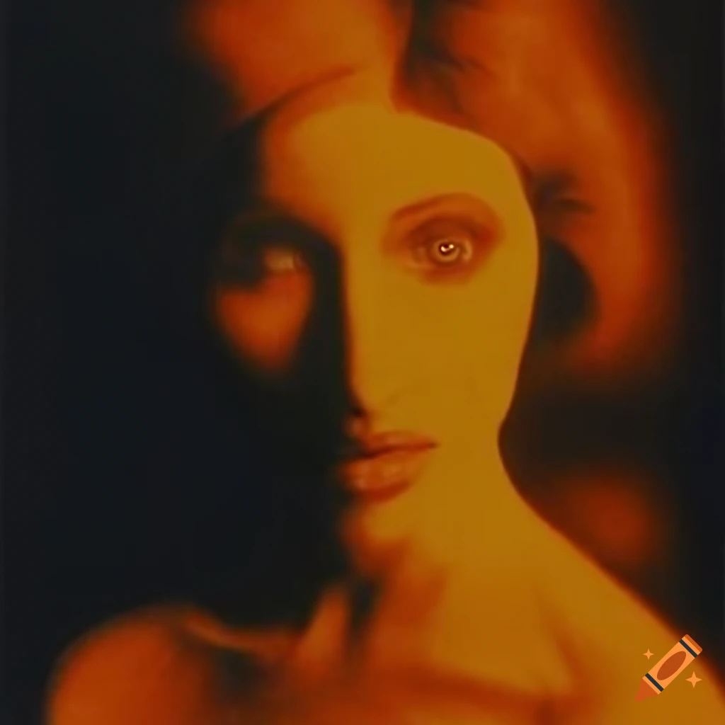 Colored rayograph by man ray of a woman on Craiyon