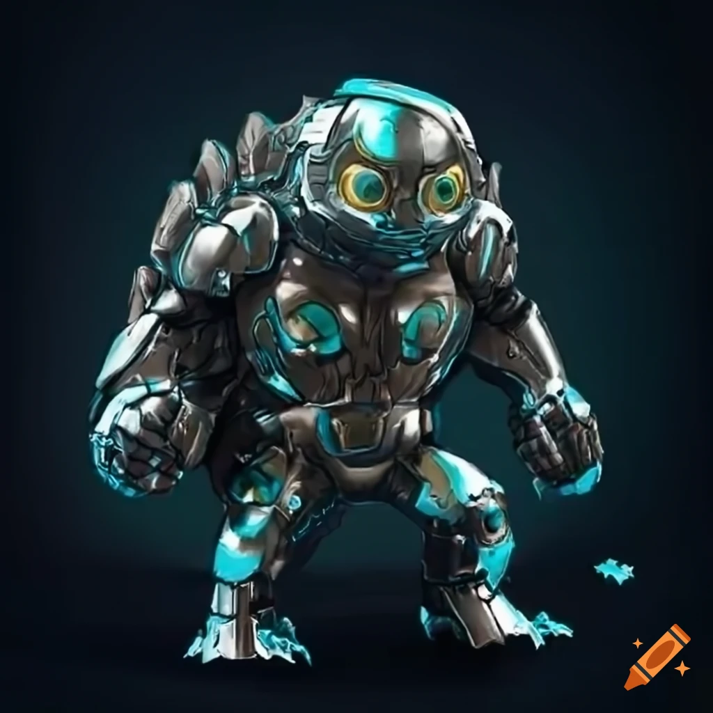 Megalon style depiction of a giant cyborg franklin the turtle on Craiyon