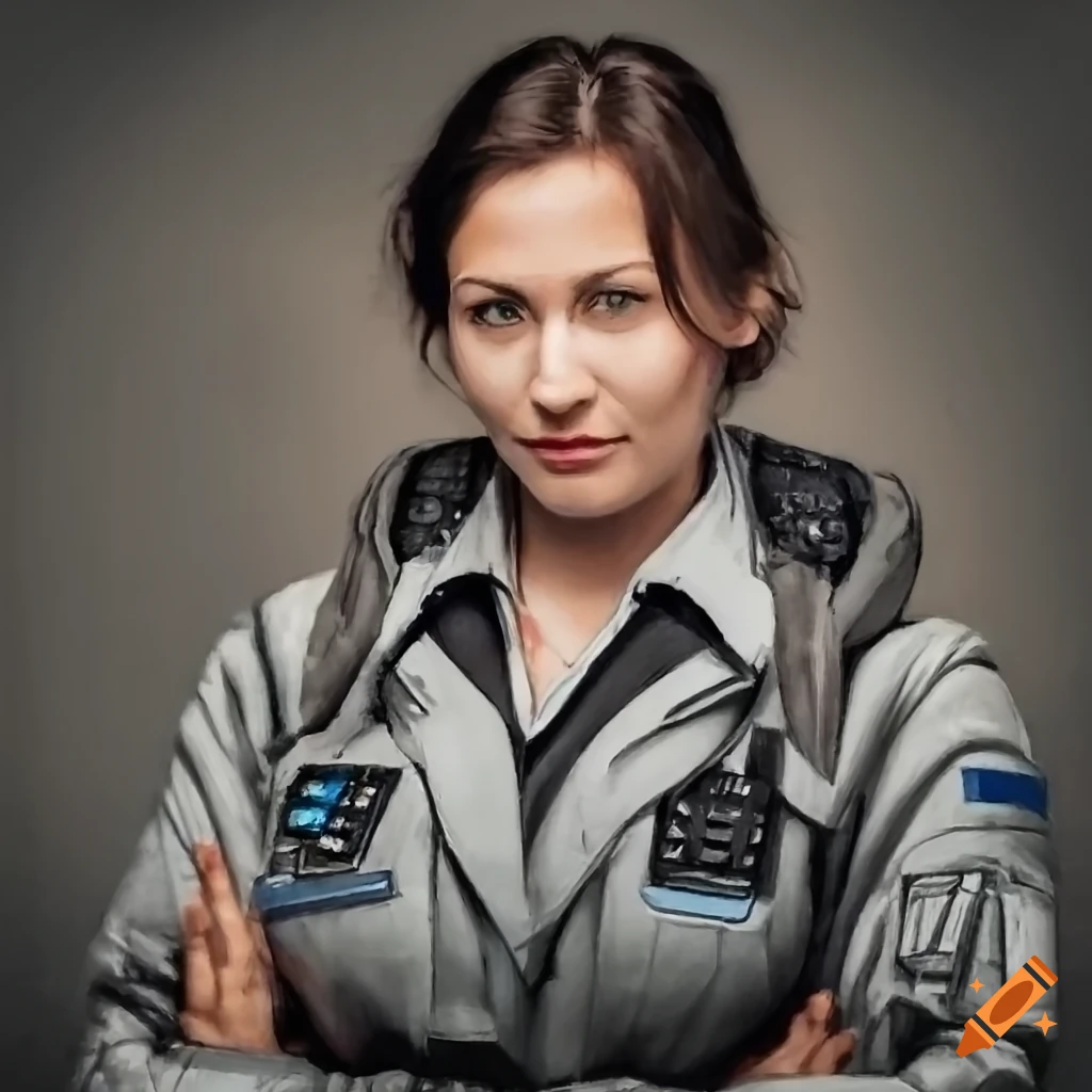 Portrait of a female battletech pilot on Craiyon