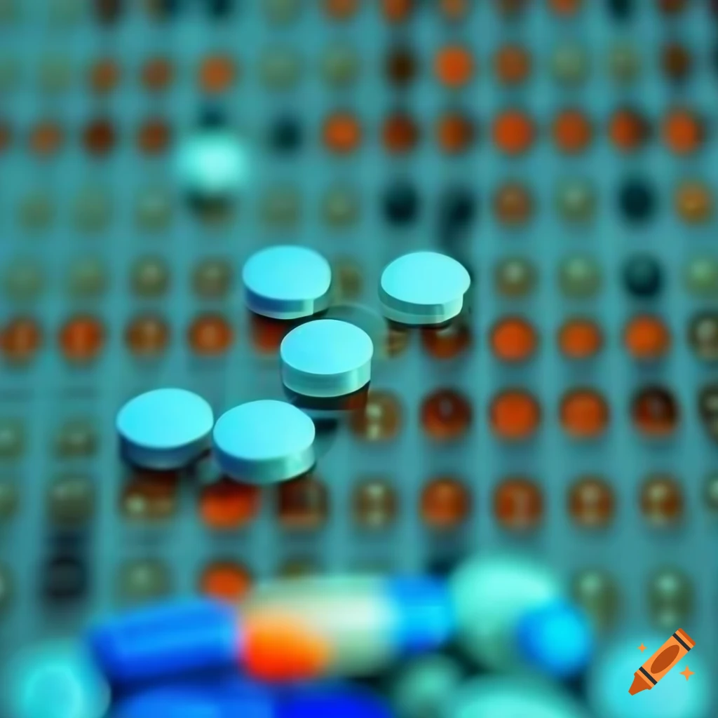Matrix binary code with colorful pills in the foreground on Craiyon