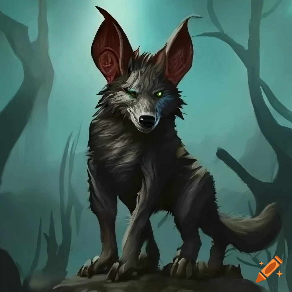 Illustration Of A Wolf Bat Hybrid On Craiyon