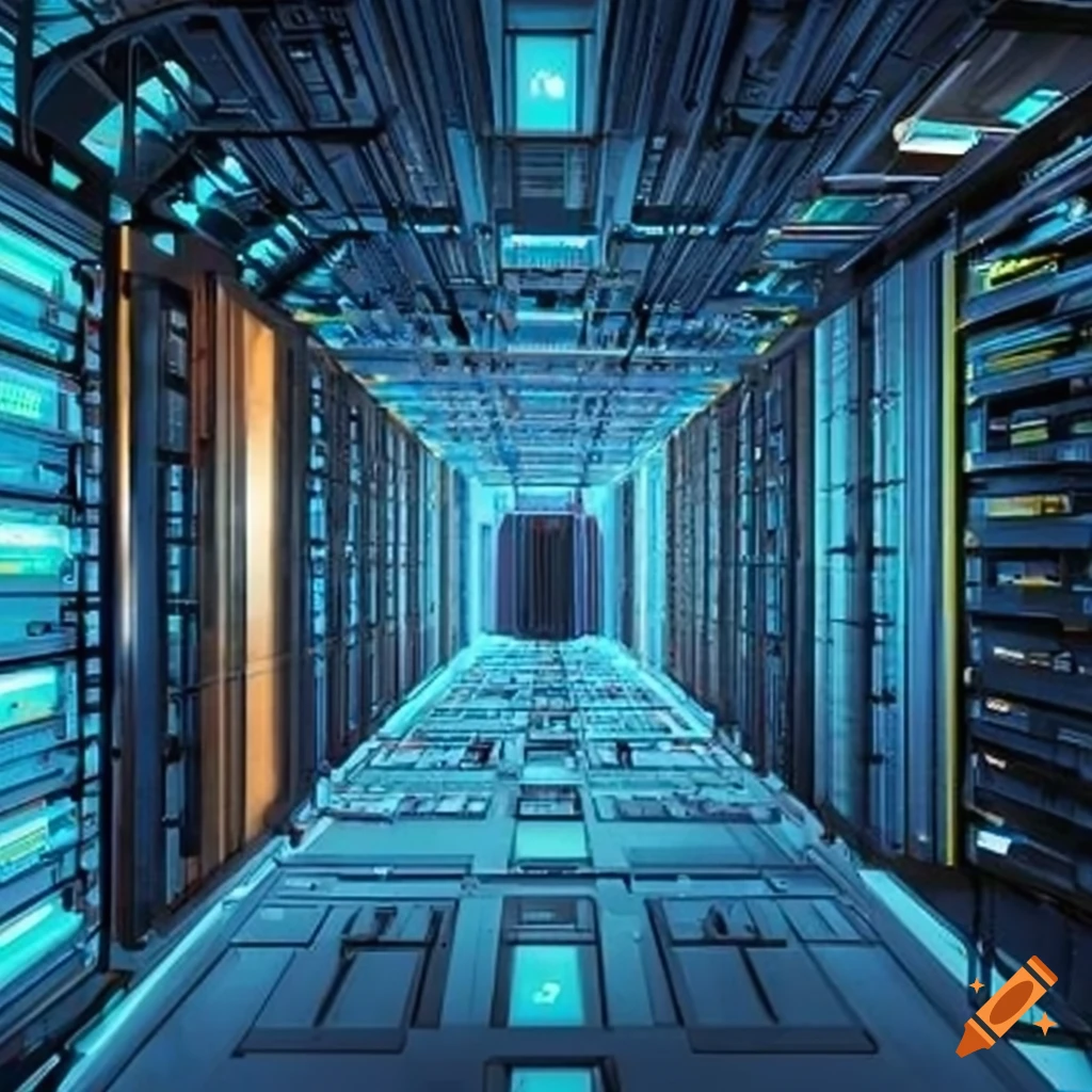 Photo of a massive computer infrastructure on Craiyon