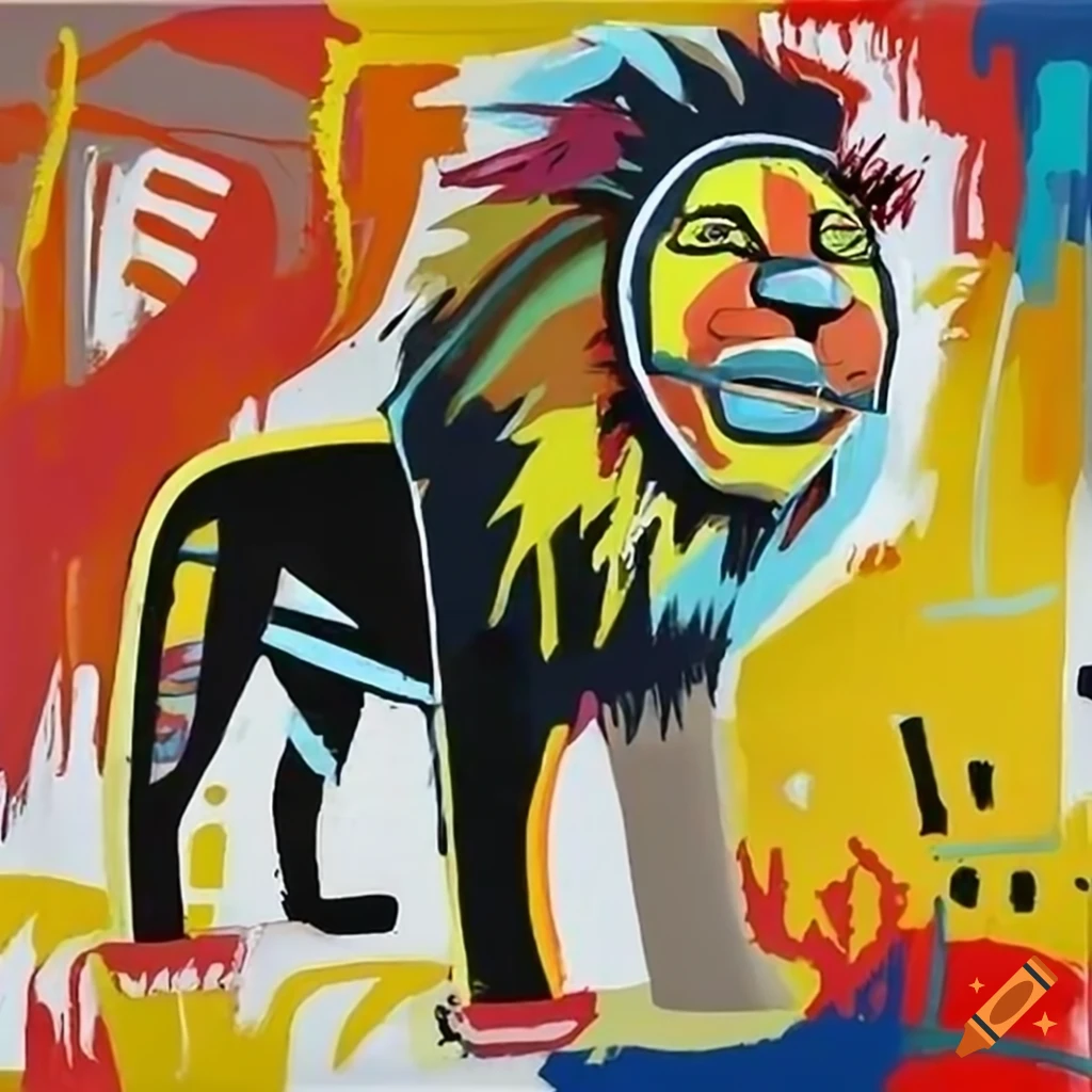 Tiger painting in basquiat style on Craiyon