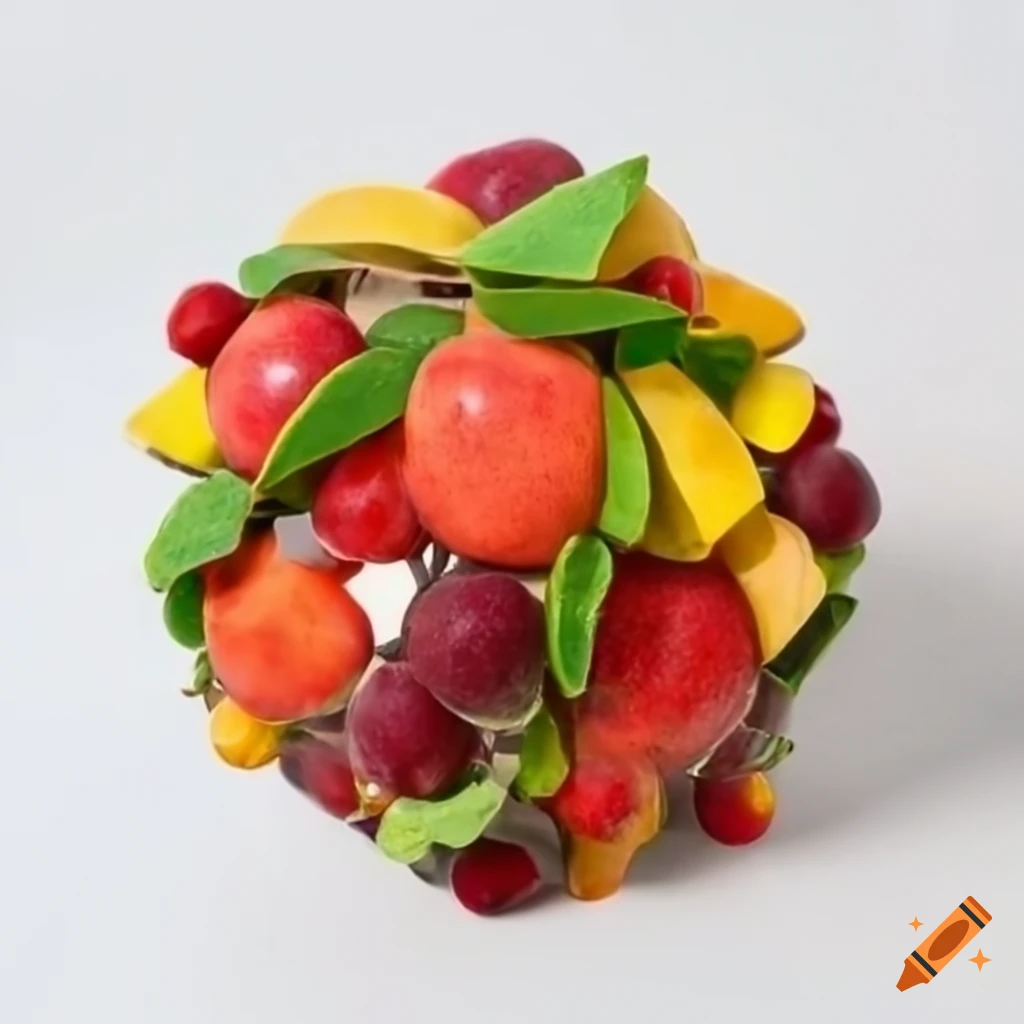 Mountain shaped fruit arrangement on Craiyon
