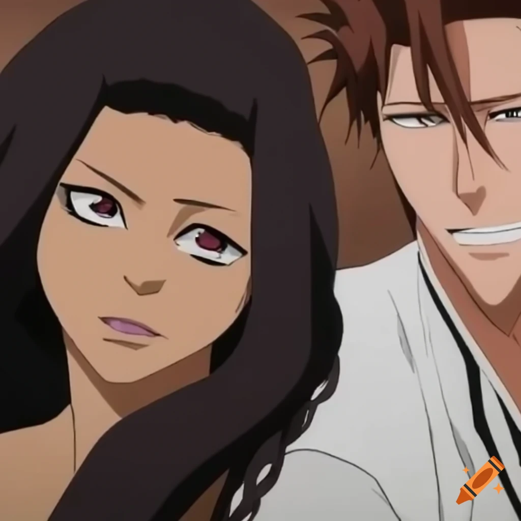 Toshiro hitsugaya from bleach hugging a woman with dark brown braids on ...