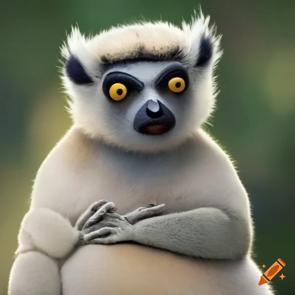 Image of a sassy old fat lemur muppet on Craiyon