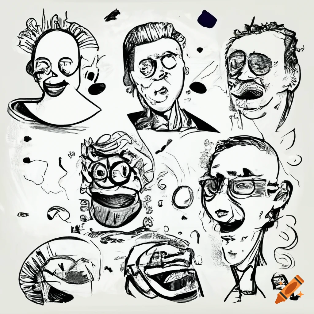 Illustration of emotional transformation from sadness to happiness on ...