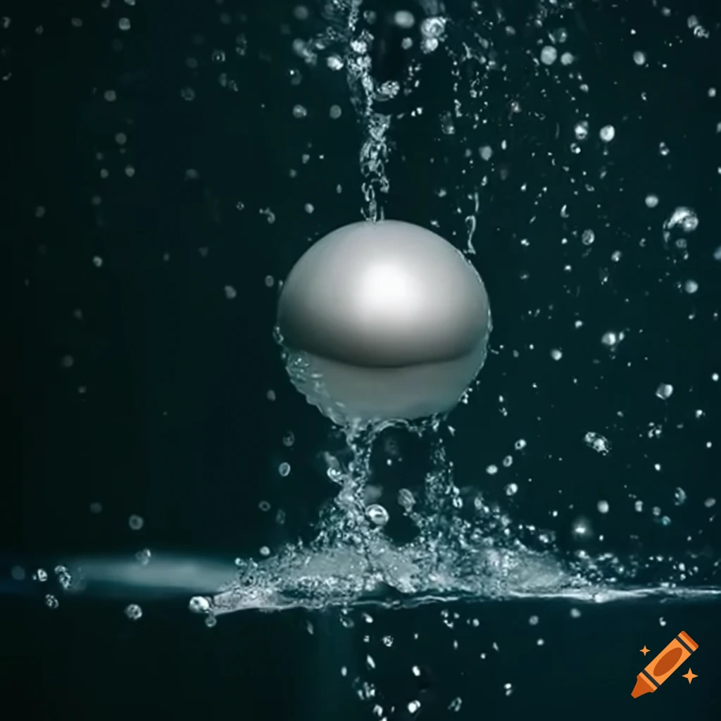Floating steel ball in water