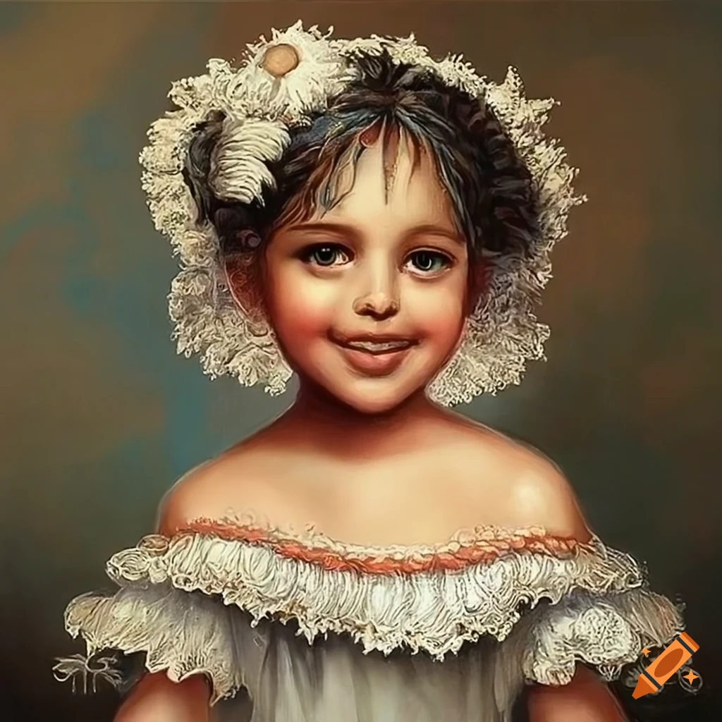 Portrait of cute and unique girls in a Davinci oil painting on Craiyon