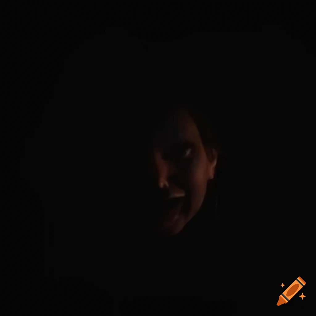 Image of a face emerging from the darkness of space on Craiyon