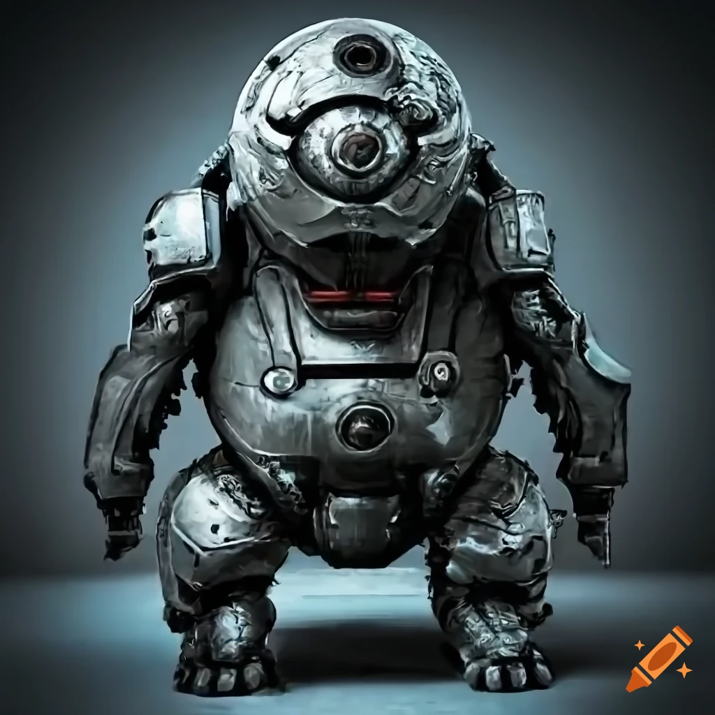 Sleek red robot exploring a futuristic landscape with advanced wearable ...