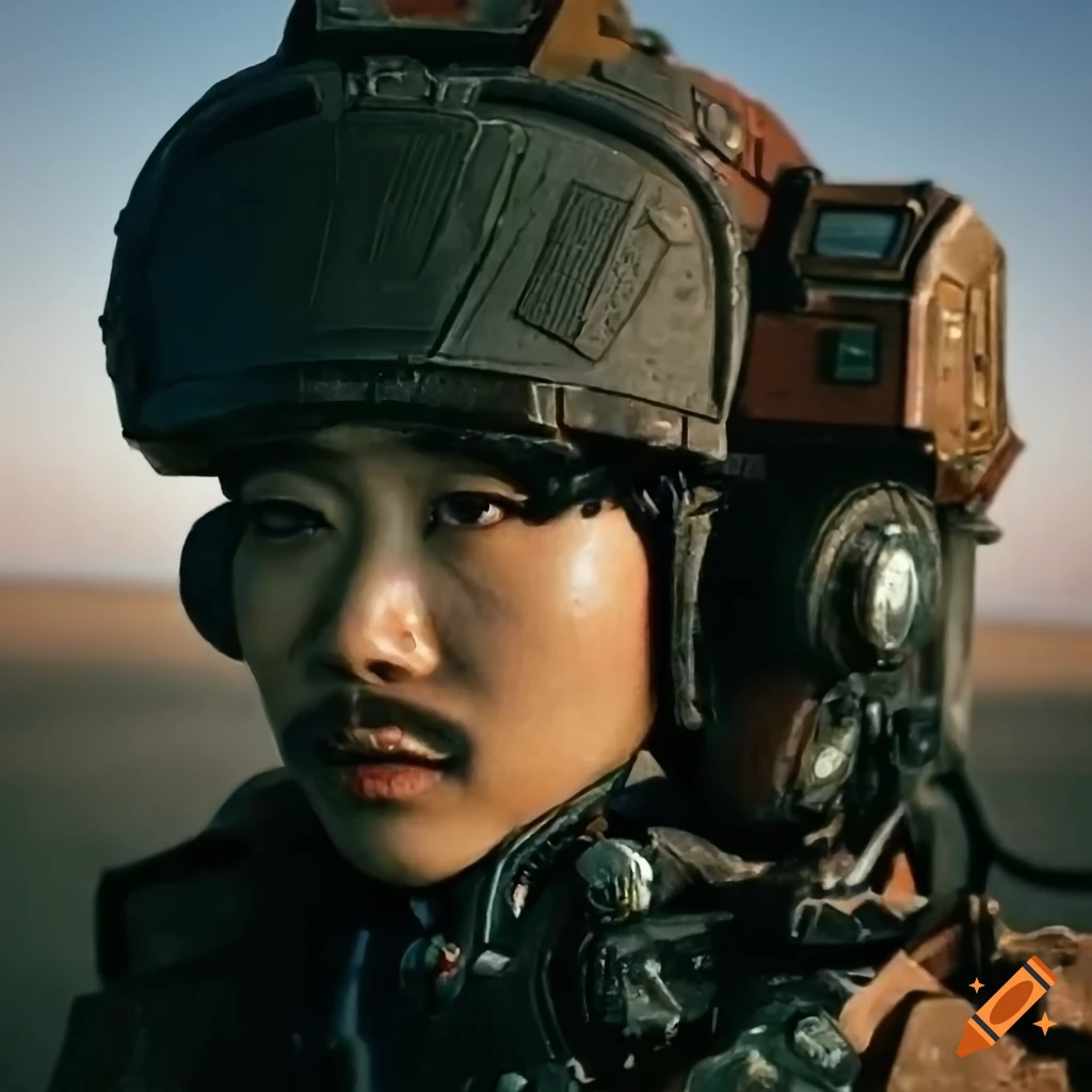 Portrait of an asian female battletech pilot on Craiyon