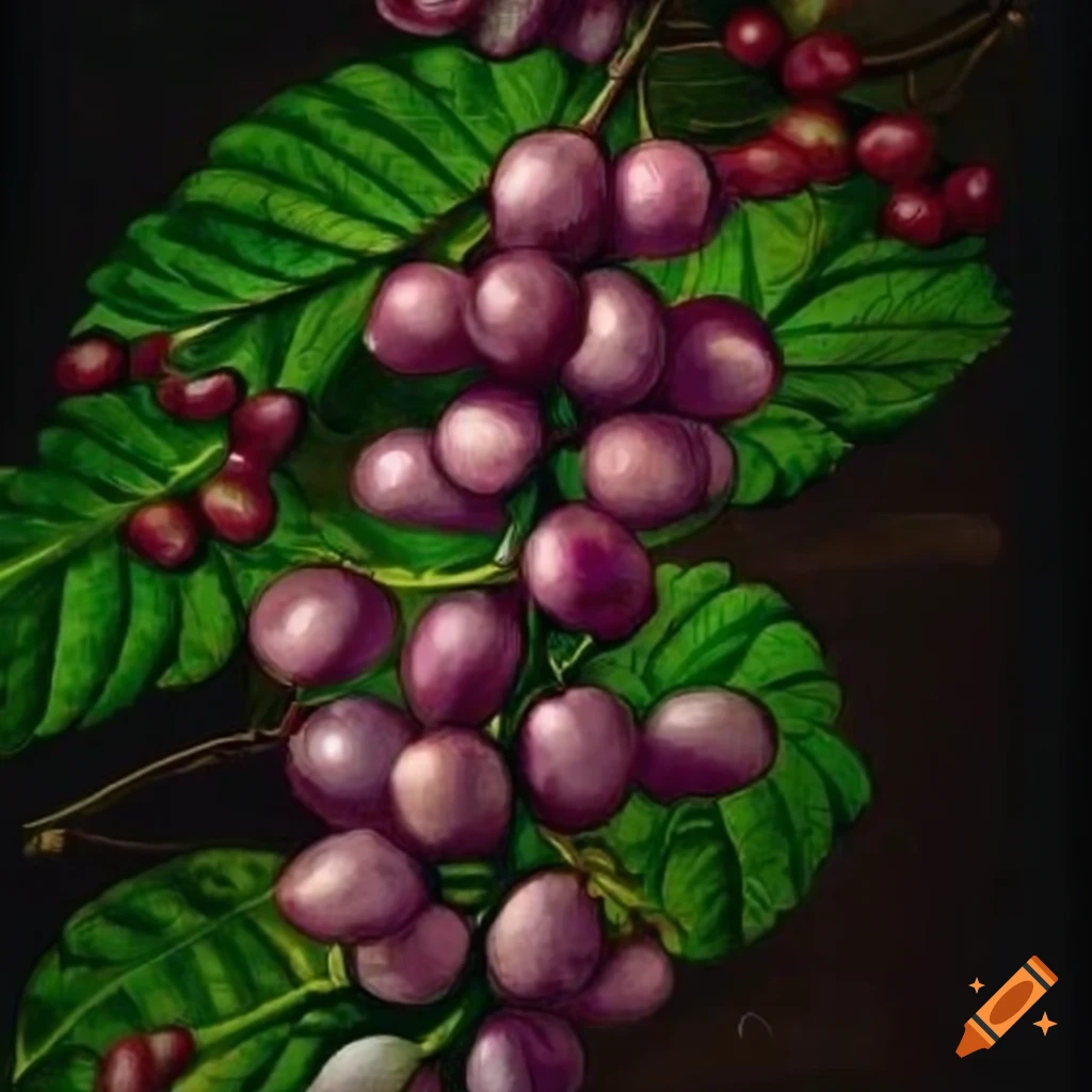 Medieval botanical sketch of a purple berry plant on Craiyon