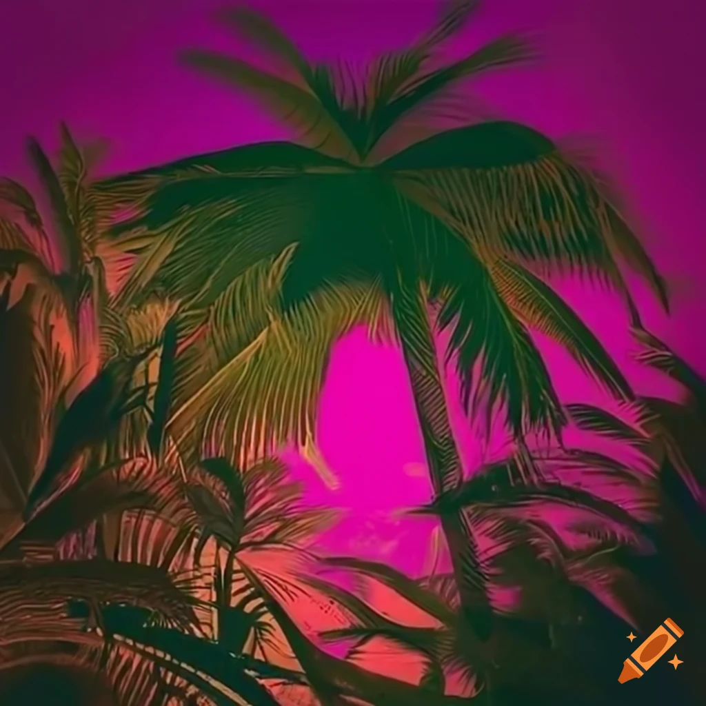 Tropical miami vice style artwork for a podcast logo