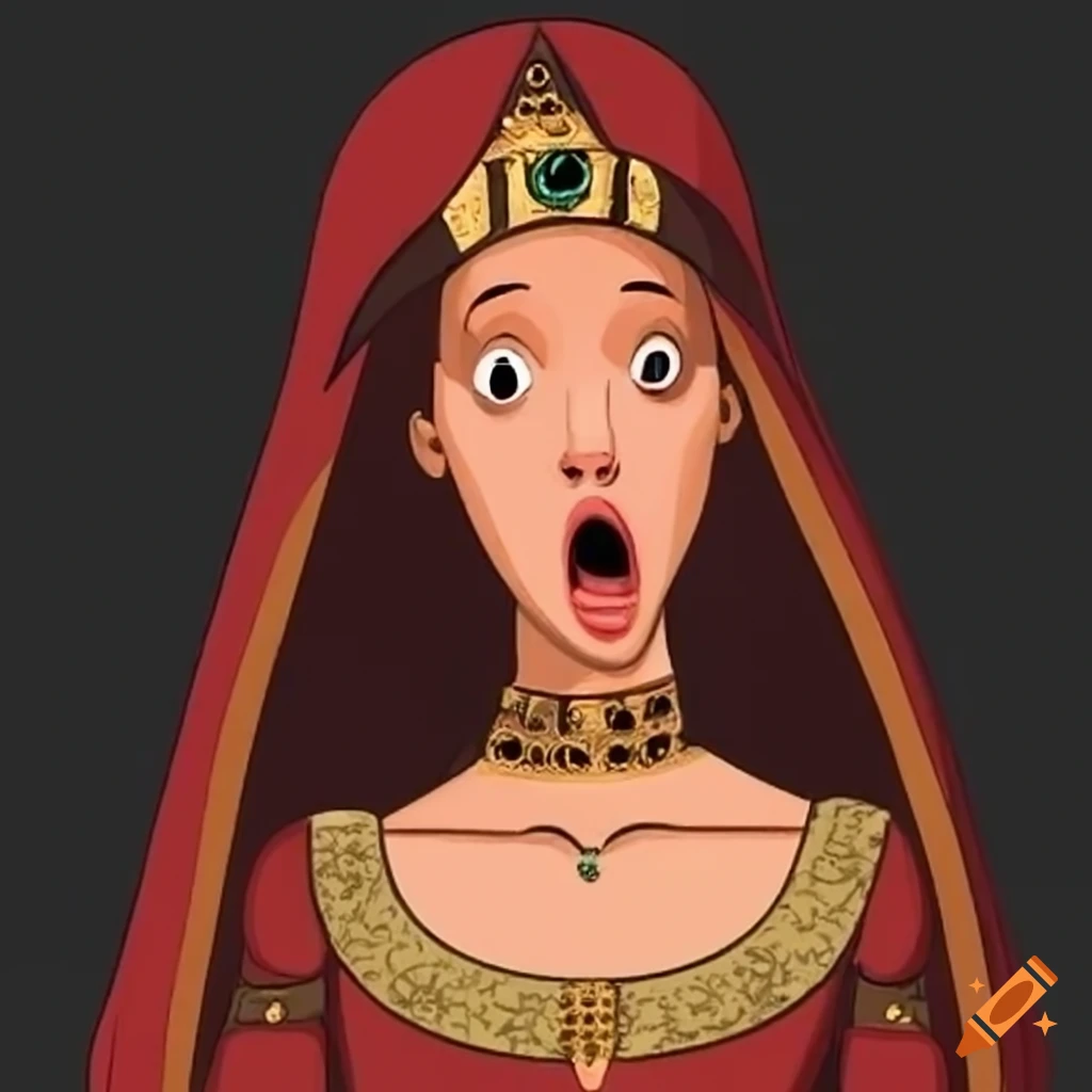 Shocked expression of a medieval princess