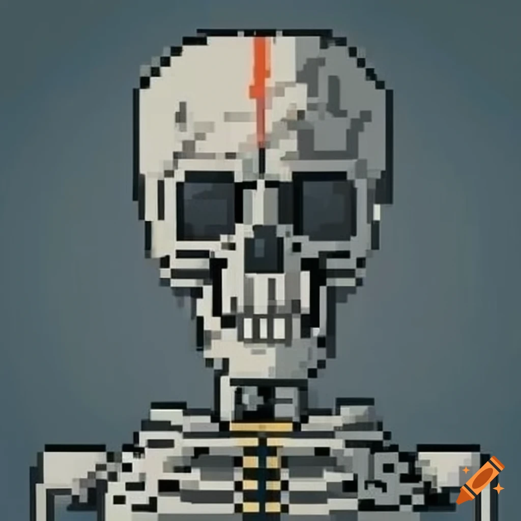 8-bit skeleton profile picture on Craiyon