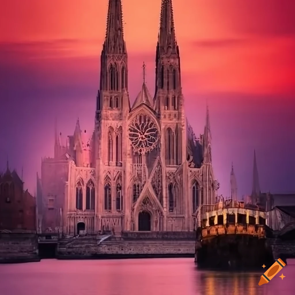Pink sunset over st. patrick's cathedral