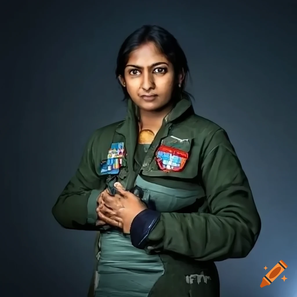 Portrait of an Indian female battletech pilot on Craiyon