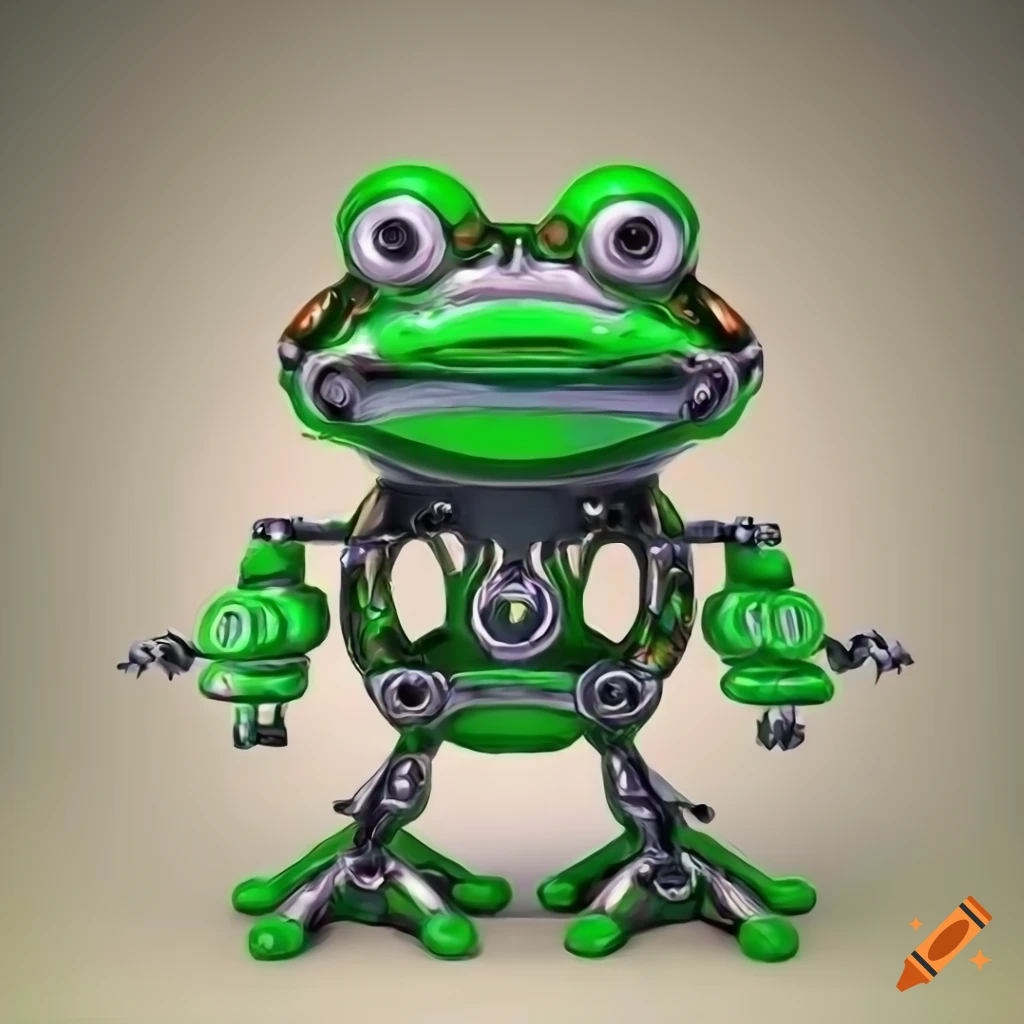 3d render of a bio-mechanical frog