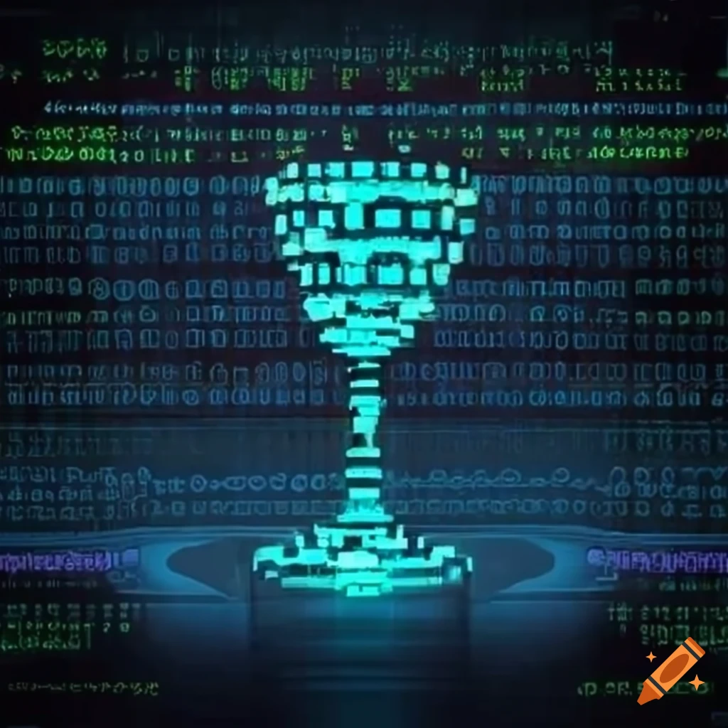 Artistic representation of binary code and linked data on Craiyon