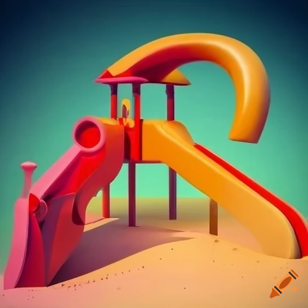 Surrealist playground with vibrant colors on Craiyon