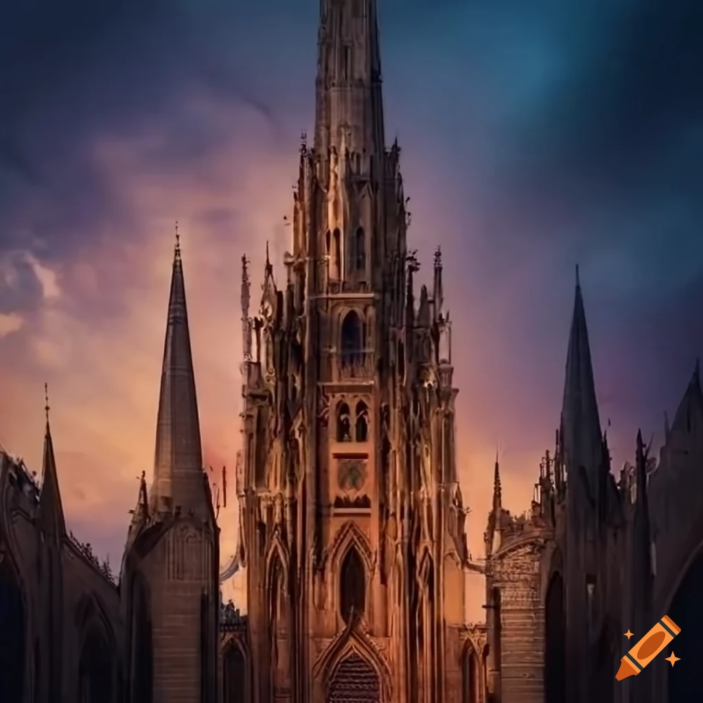 Detailed gothic church on Craiyon