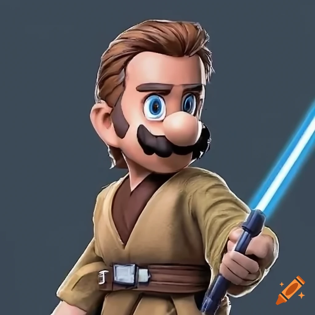 Epic crossover battle in Super Smash Bros with lightsabers on Craiyon