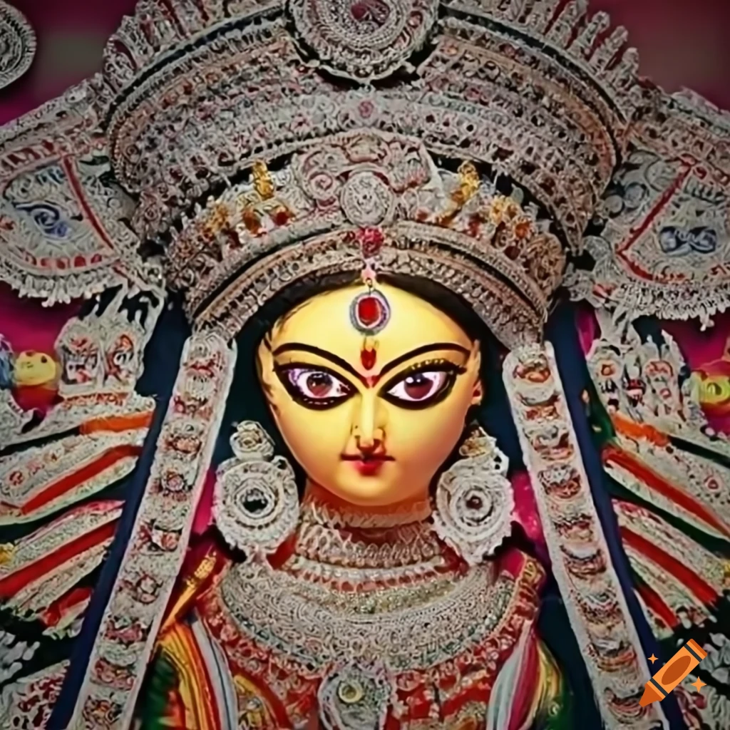 Immersion of durga idol in water on Craiyon