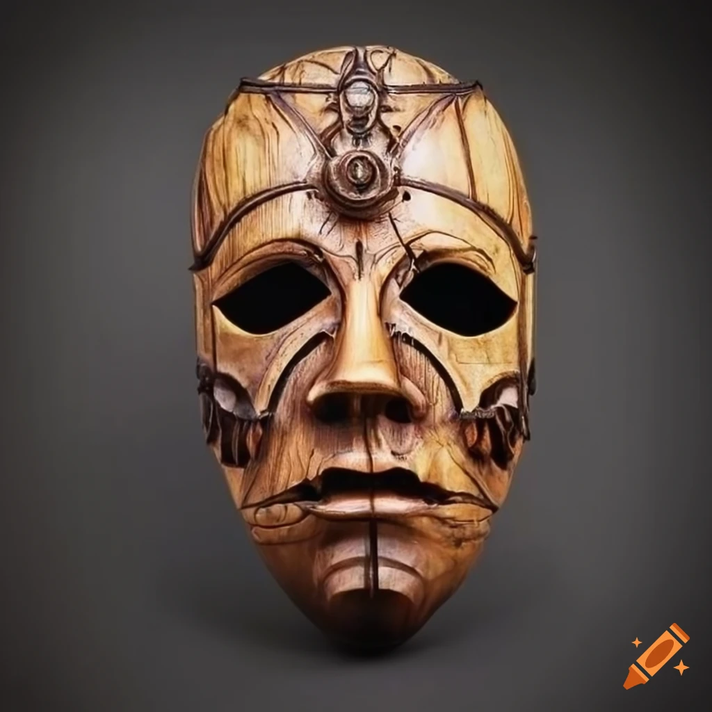 Wooden biomechanical phantom of the opera mask on Craiyon