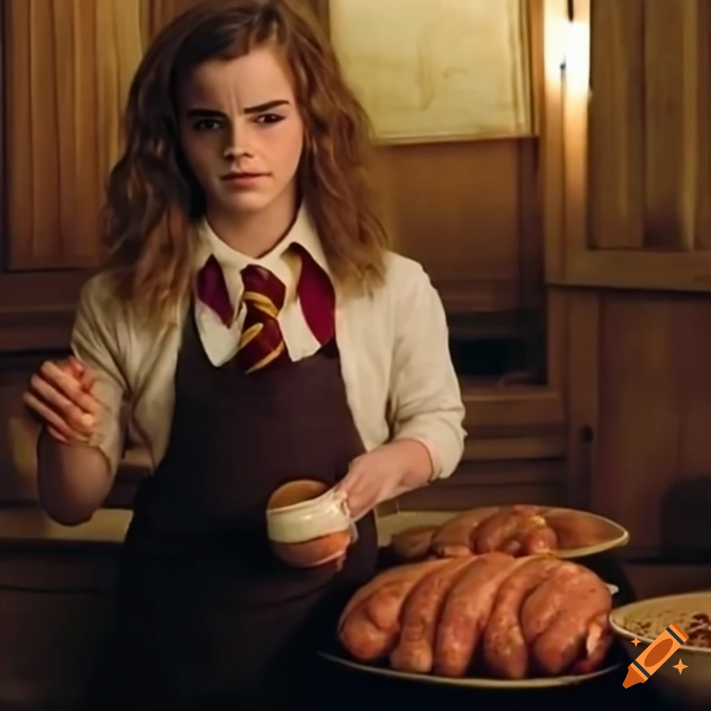 Emma watson as hermione granger cooking on Craiyon