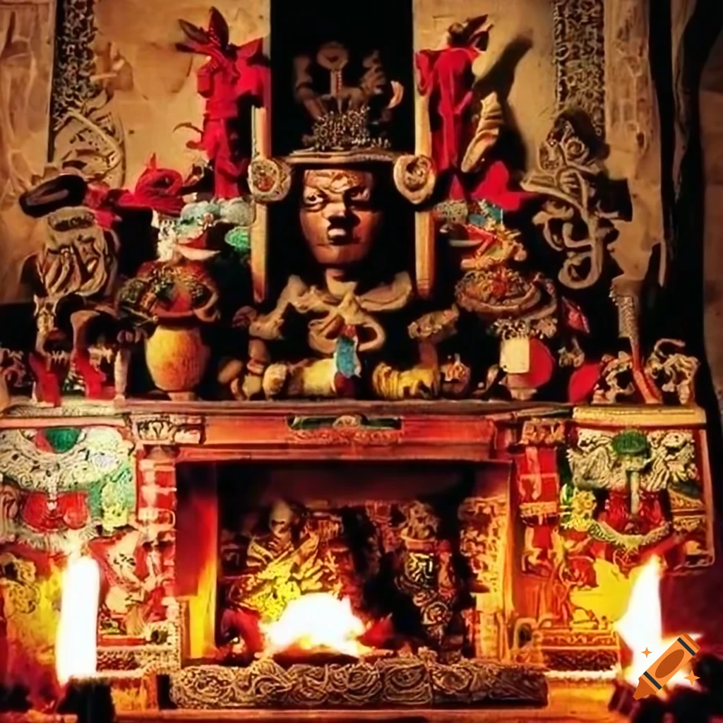 Christmas celebration with prehispanic aztec theme