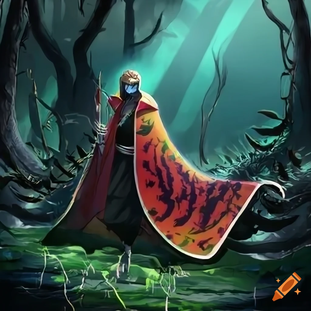 Bleach zanpakuto spirit in a magical forest on Craiyon