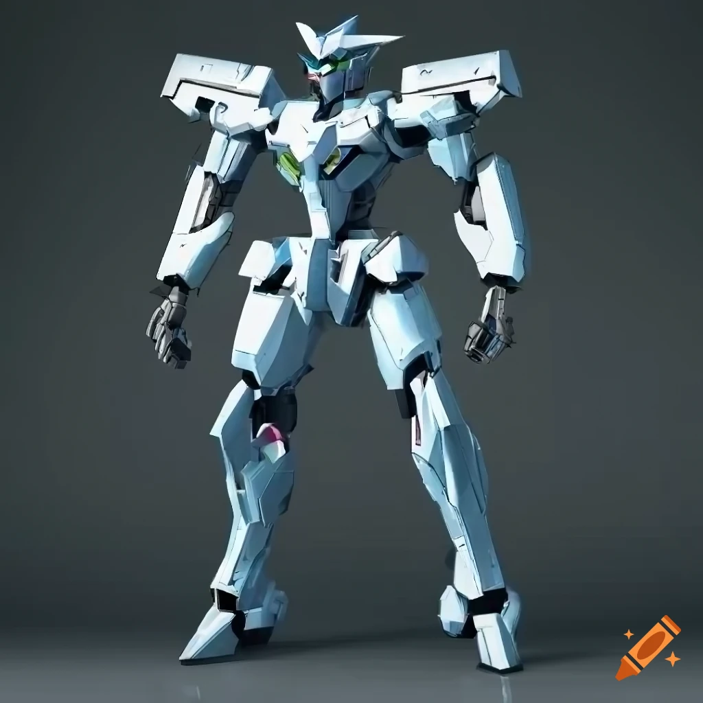 Agile mech in anime art style with sleek armor and oversized jet on Craiyon