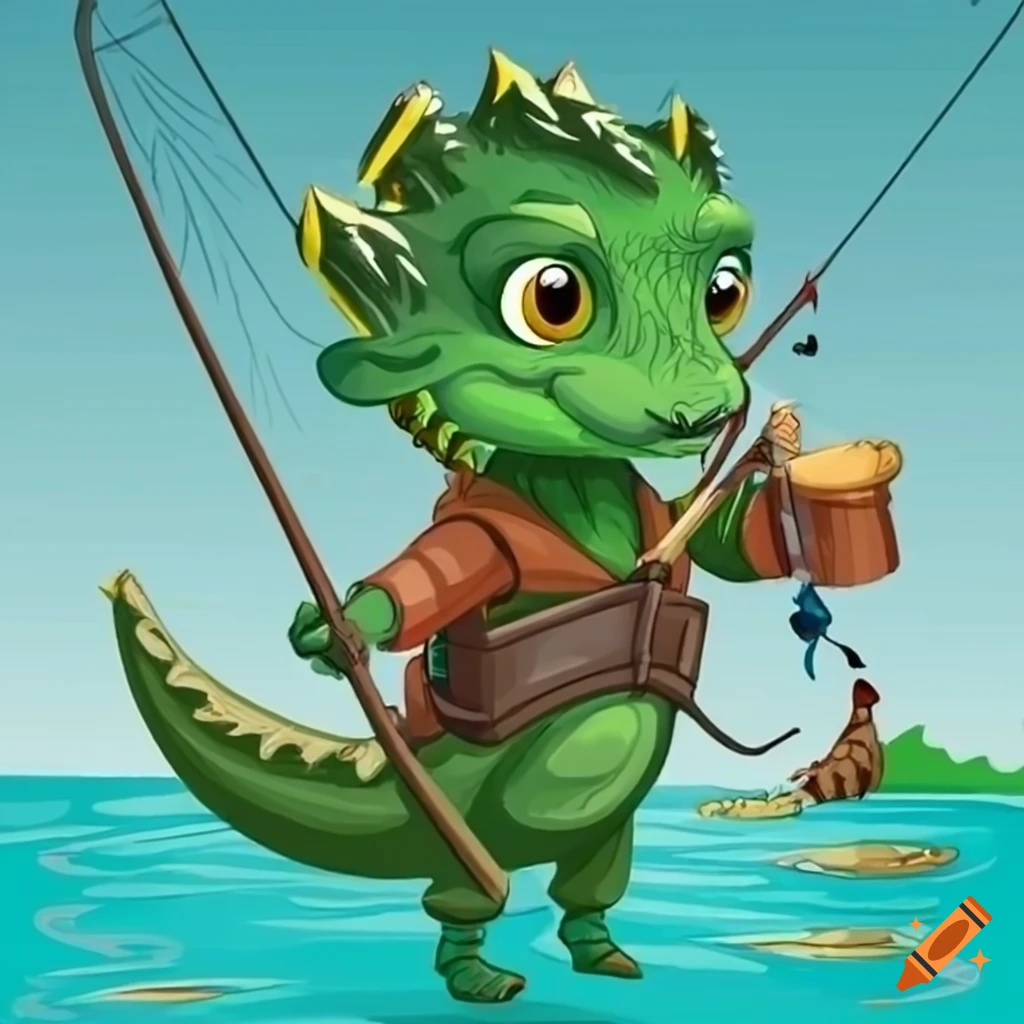 Cartoon turtles fishing on a boat for bass on Craiyon