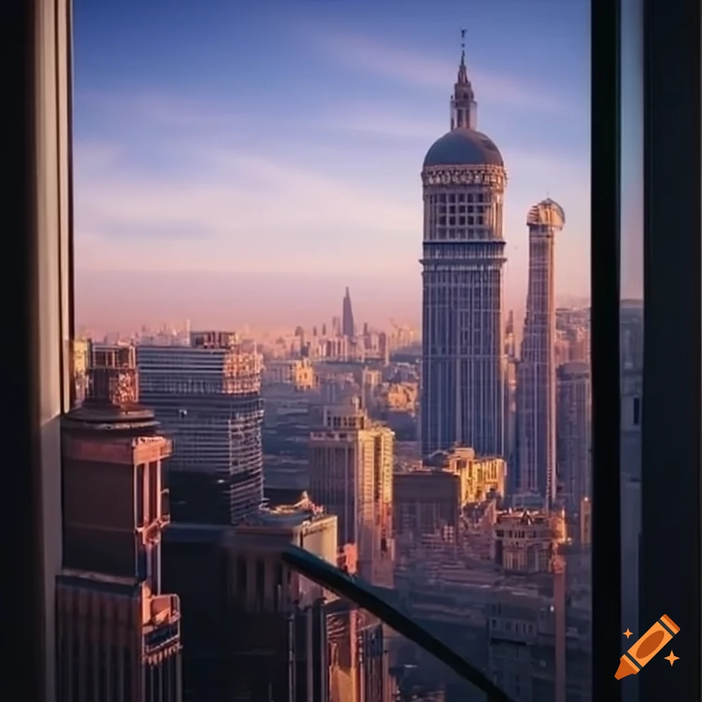 Balcony view of skyscrapers