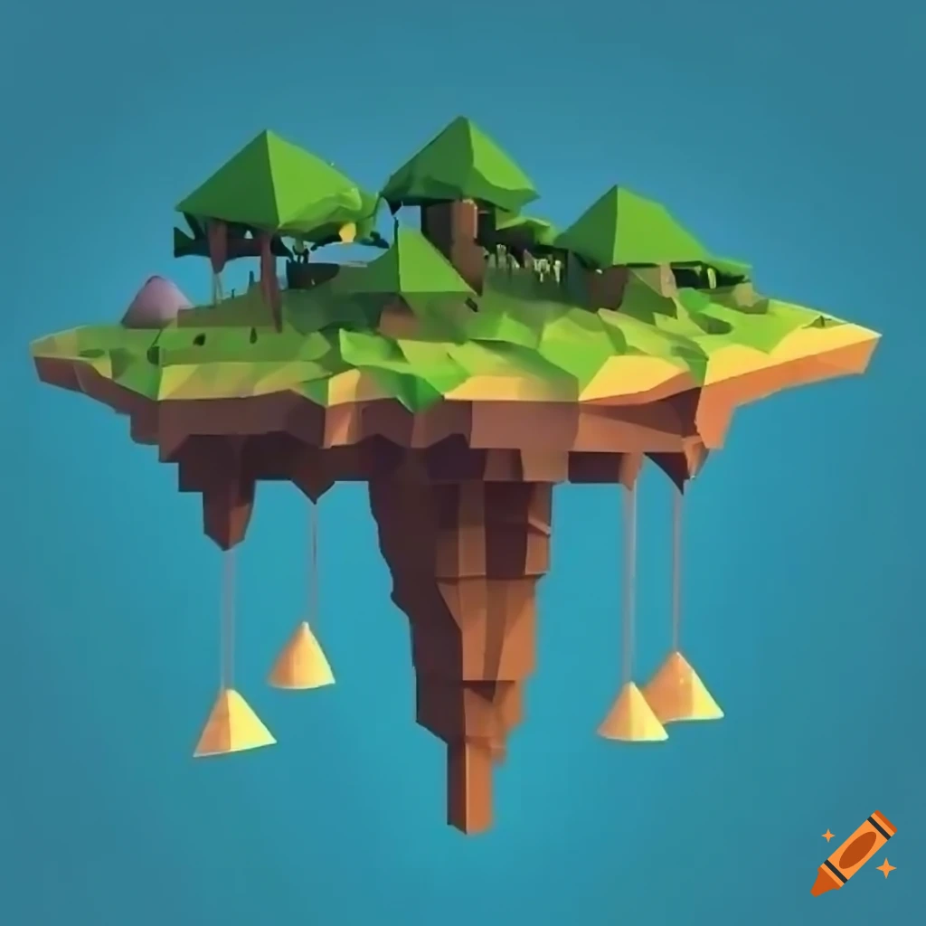Floating islands for a low poly video game map on Craiyon Floating islands for a low poly video game map on Craiyon