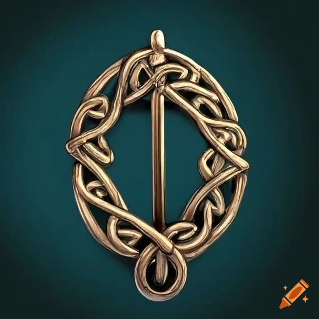 Ancient celtic spring pin drawing