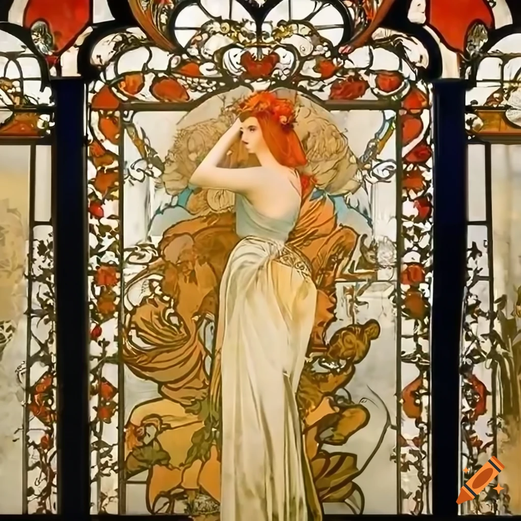 Artistic portrayal of lady mucha on Craiyon