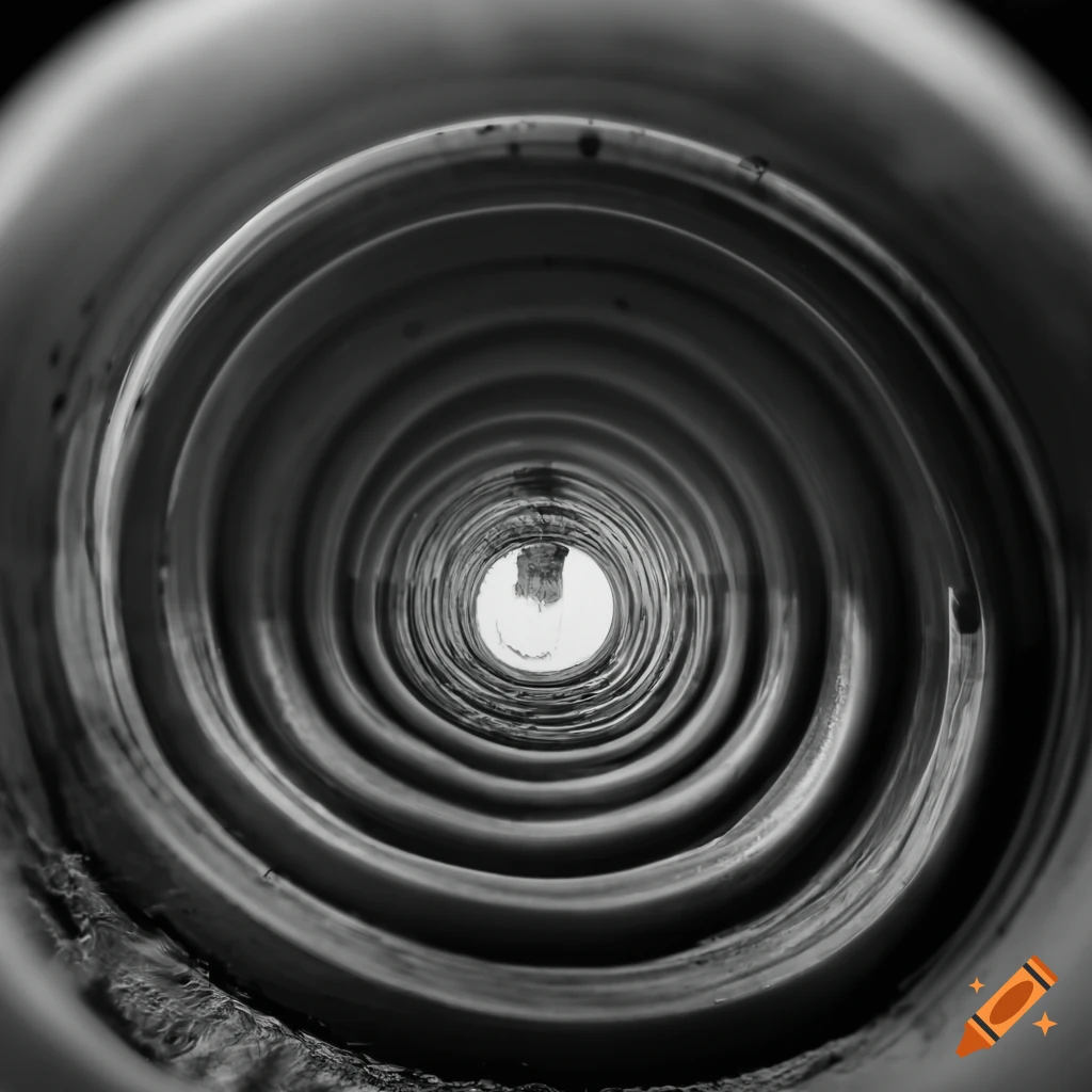 Abstract black and white photo inside a pipe on Craiyon