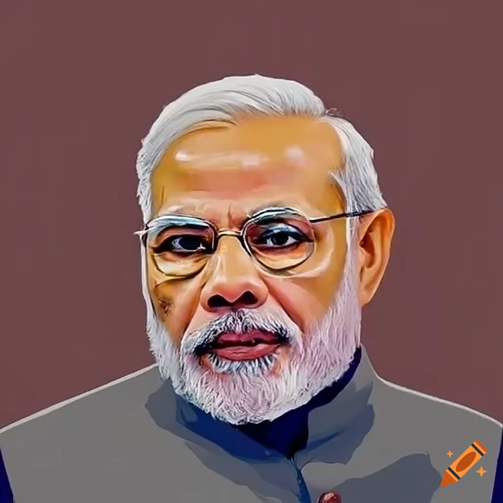 Portrait of Narendra Modi on Craiyon
