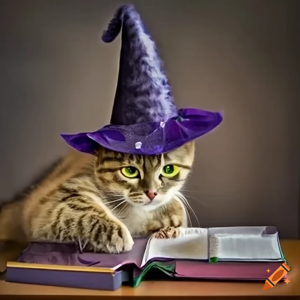 Cats in a classroom learning magic on Craiyon